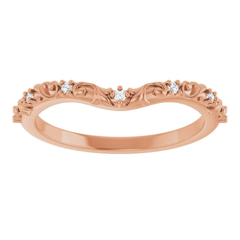 Floral Contour Wedding Band - The Erica Ring with diamond accents – Moments Jewellery